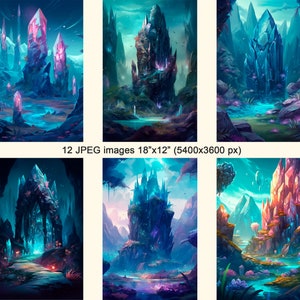 Crystal Kingdom Clipart, Fairytale Landscape Clipart, Magic Kingdom ...