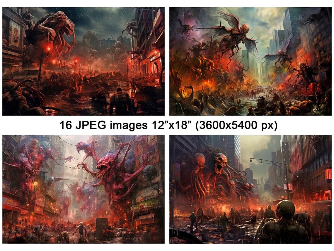 Doomed Metropolis Clipart, Doom Clipart, Digital Demon Art, Post ...