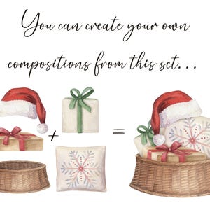 Cozy Christmas Watercolor Clipart Set 1 With Scandinavian Holiday Decor ...