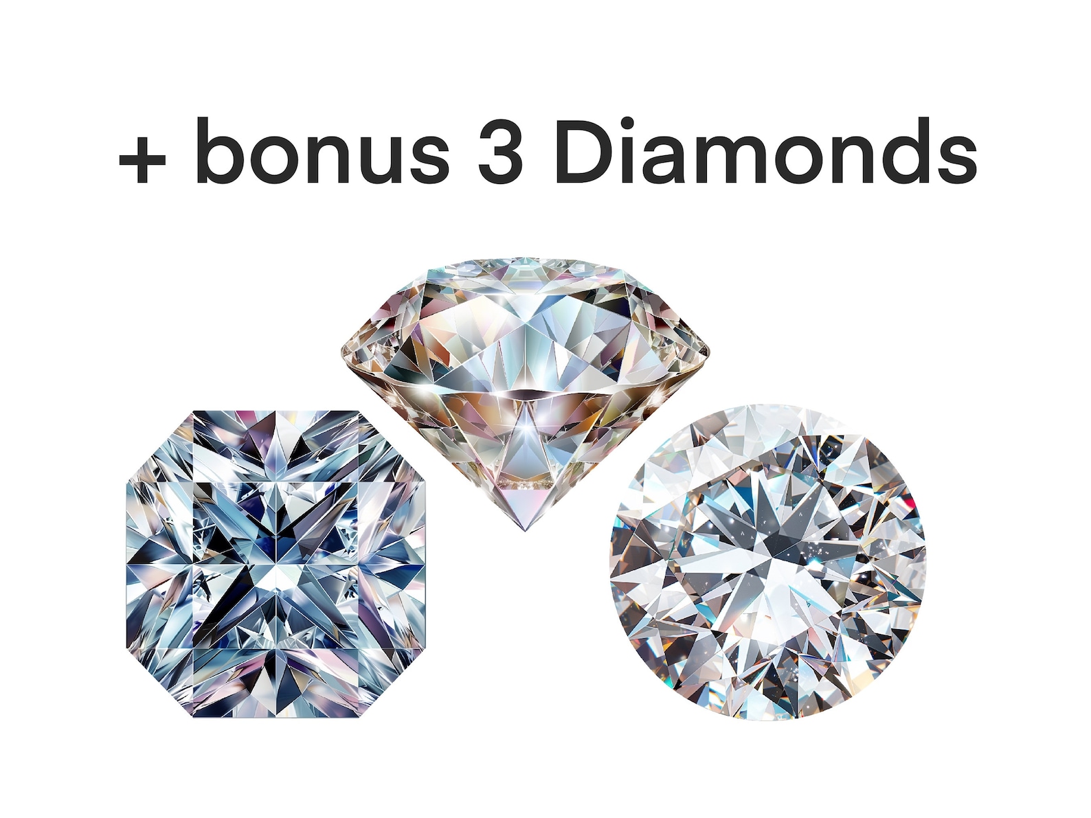 Diamond Numbers PNG Bundle, Crystal Number Figure Clipart, Digital ...