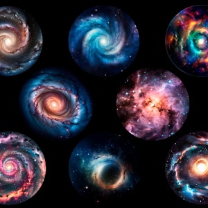 Round Galaxy Png, Space & Stars Png Images Bundle, Celestial Fractal ...