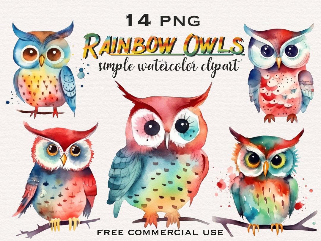 Watercolor Owl PNG Bundle, Owl Painting Png, Horned Owl Png, Digital ...