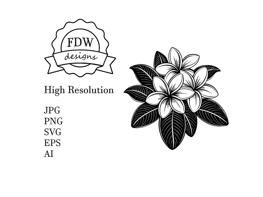 Tiare Flowers SVG, Circuit Floral Design, Commercial Use SVG, PNG ...