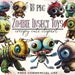 Zombie Insects Toy Clipart, Funny Halloween Plush Zombies Bugs Horror ...