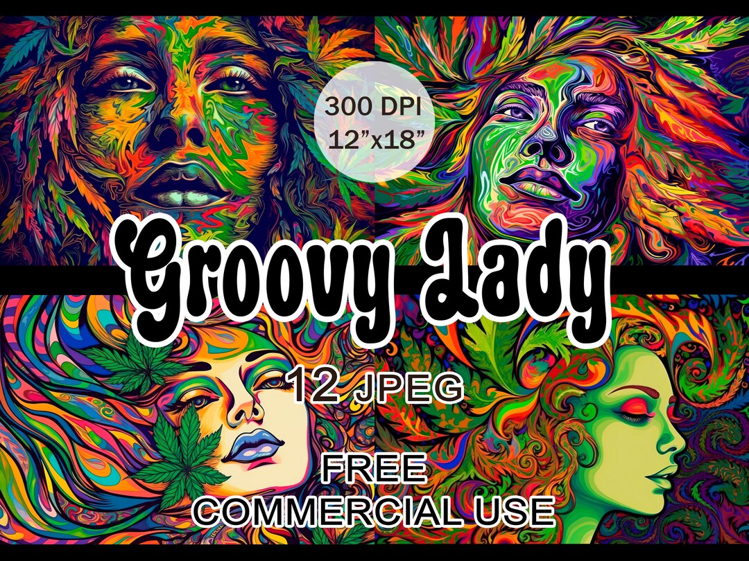 Groovy Lady Clipart, Marijuana Art, Digital Cannabis Art, Cannabis ...