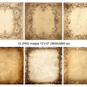 Vintage Paper Clipart, Old Style Digital Background Paper Pack ...