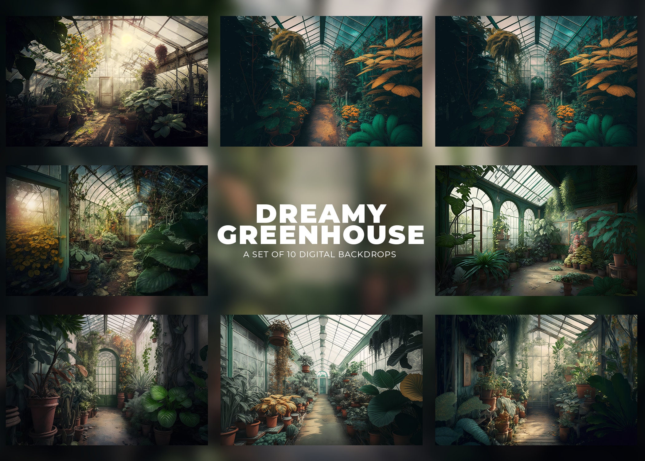 Dreamy Greenhouse Digital Backdrops - Etsy