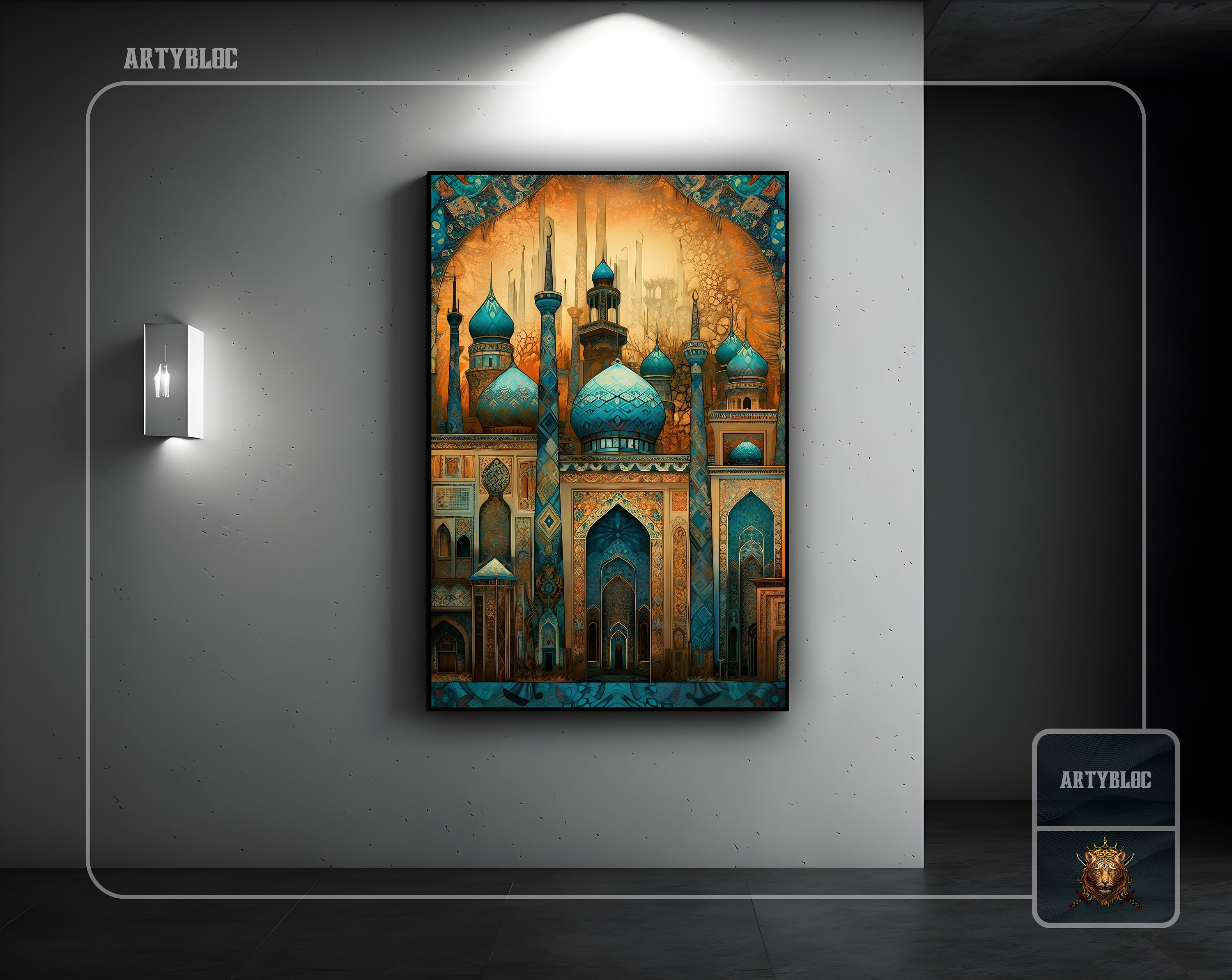 Islamic Mosque Poster, Interior Design, Islamic Gifts, Living Room Wall ...