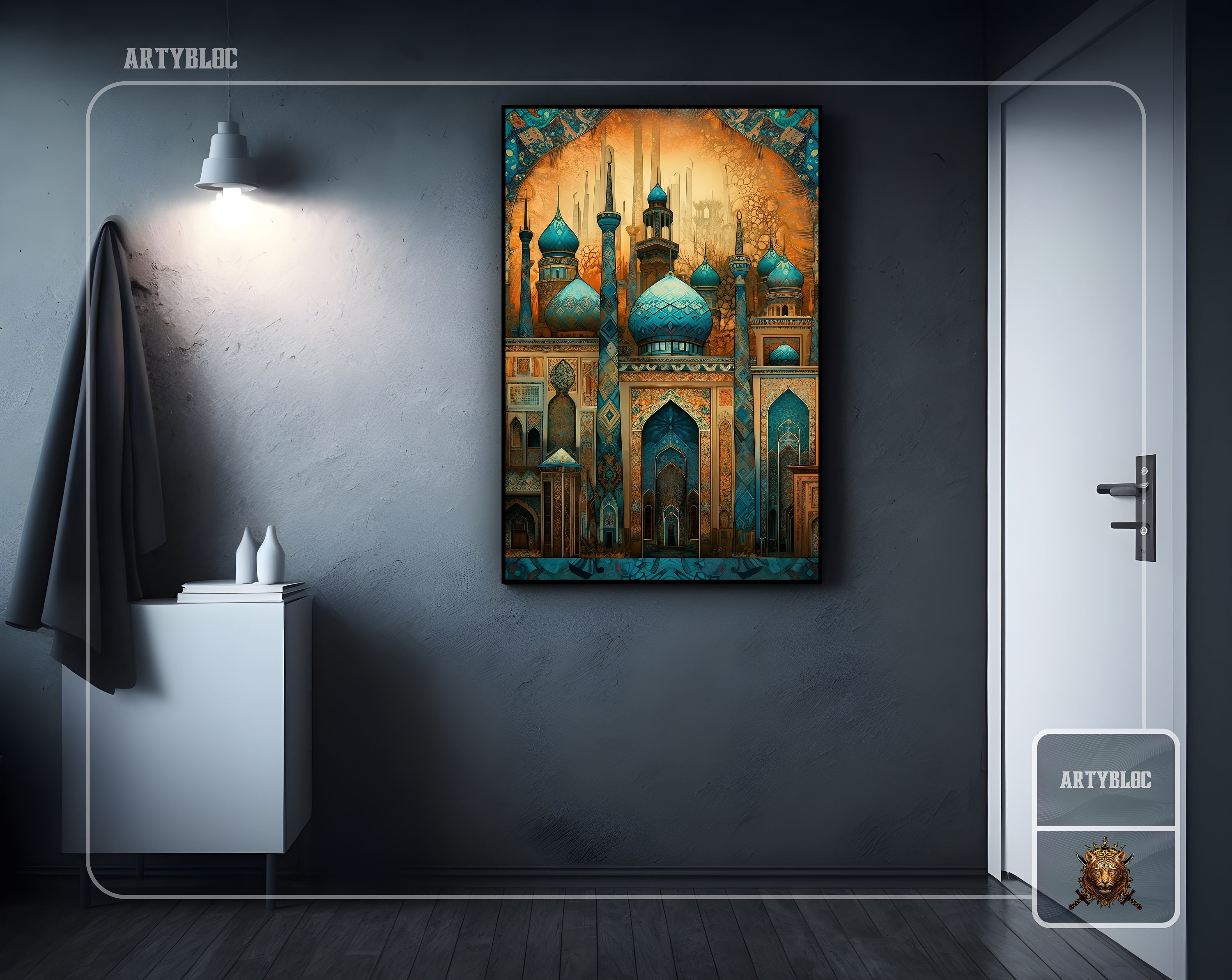Islamic Mosque Poster, Interior Design, Islamic Gifts, Living Room Wall ...