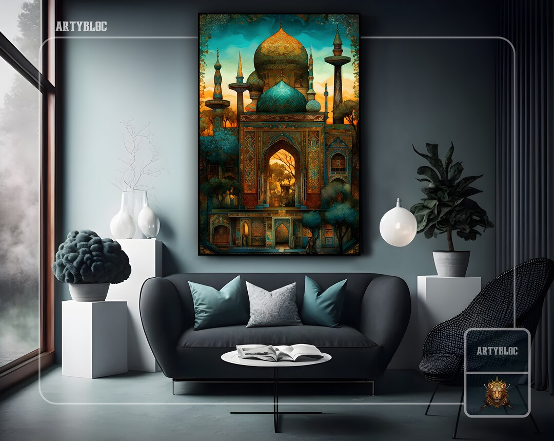Islamic Mosque Poster, Islamic Wall Art Print, Large Islamic Wall Art ...