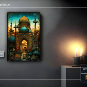 Islamic Mosque Poster, Islamic Wall Art Print, Large Islamic Wall Art ...