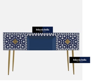 Bone Inlay Fruniture, Bone Inlay Desk, Bone Inlay Console Table With 2 ...