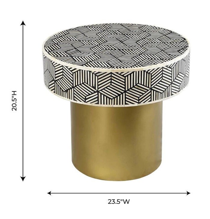 Handmade Furniture Bone Inlay Round Side Table/ Center Coffee Table ...