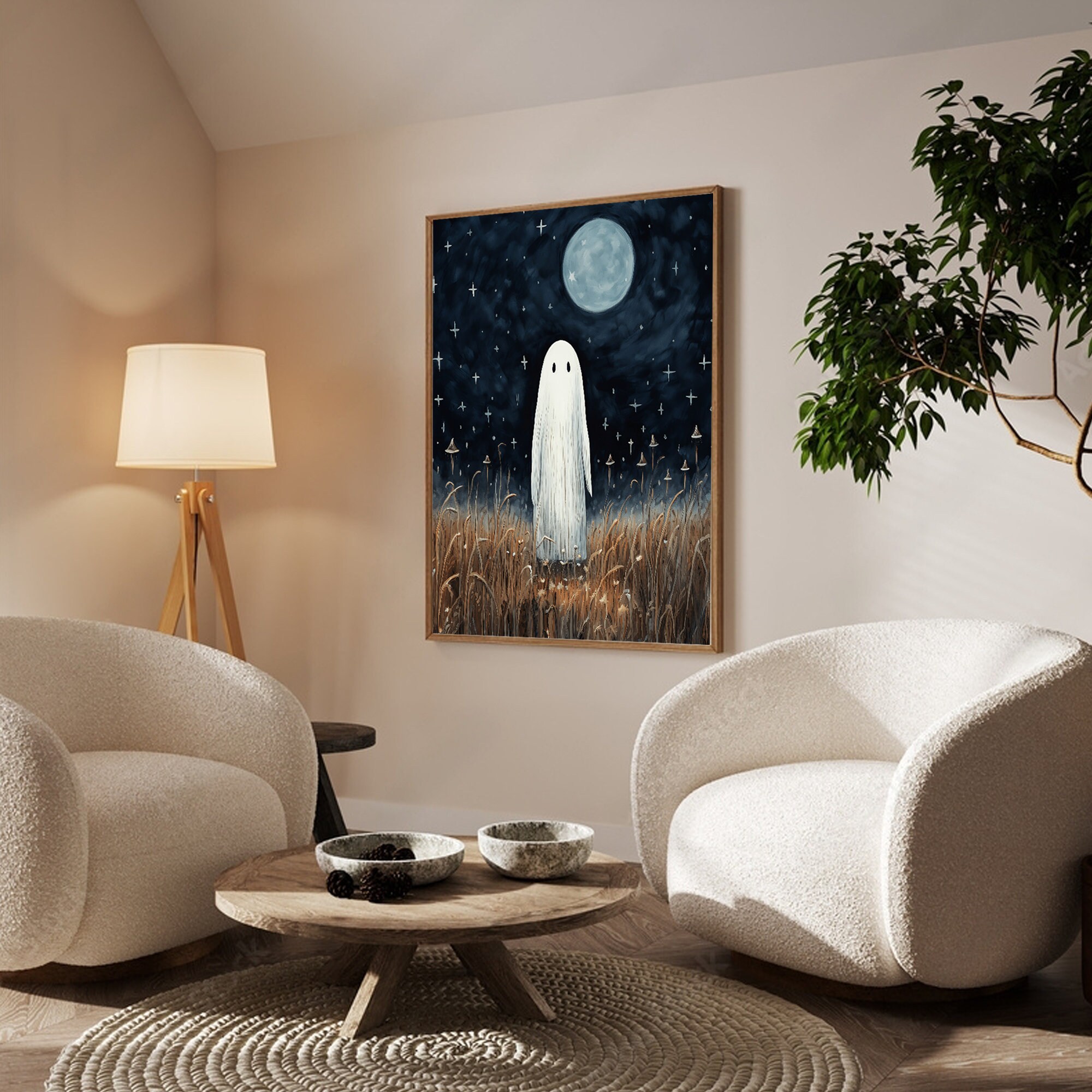 Ghosts Art Print Halloween Art Print Ghost Wall Art - Etsy