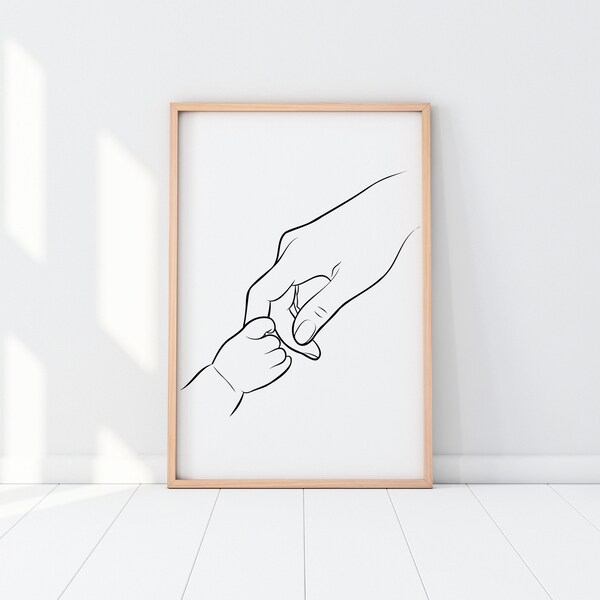 Mother and Child Holding Hand - Etsy