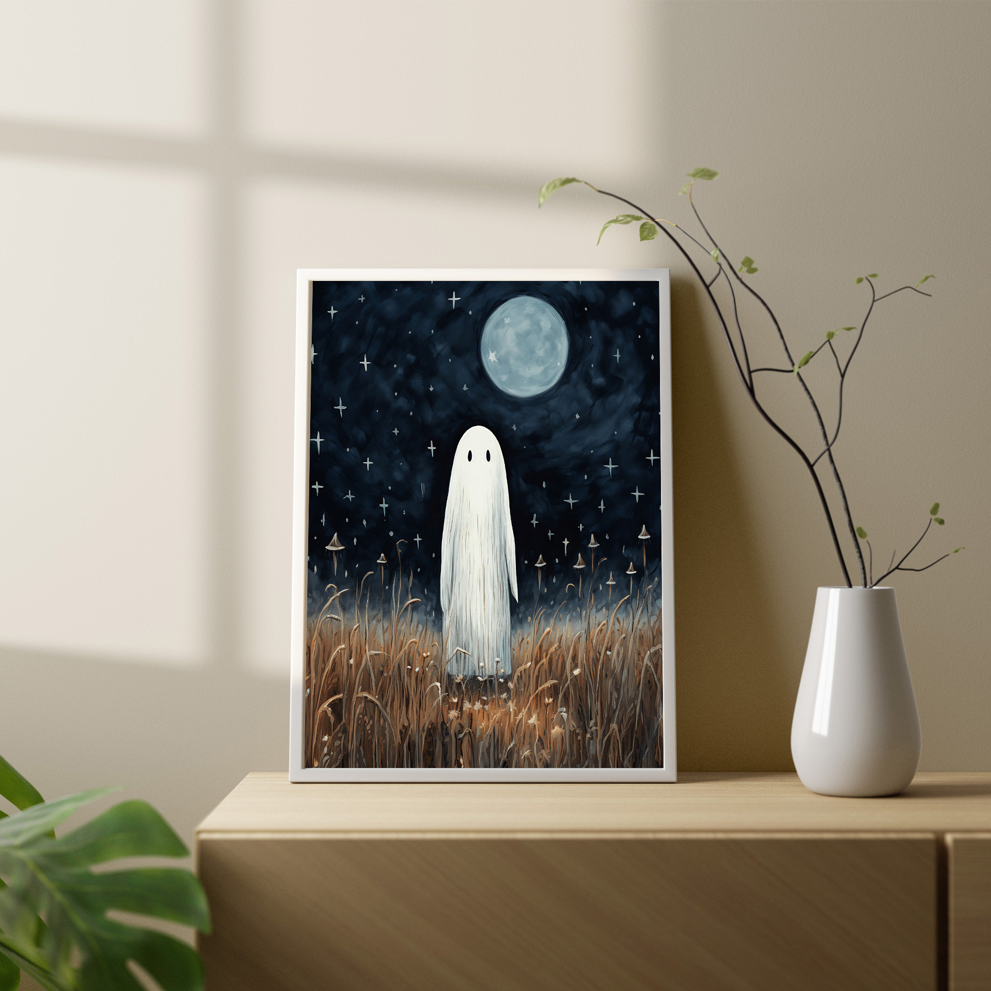 Ghosts Art Print Halloween Art Print Ghost Wall Art - Etsy