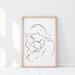 Mother and Baby Line Art Mother's Day Gift Mother and Child Art Line ...