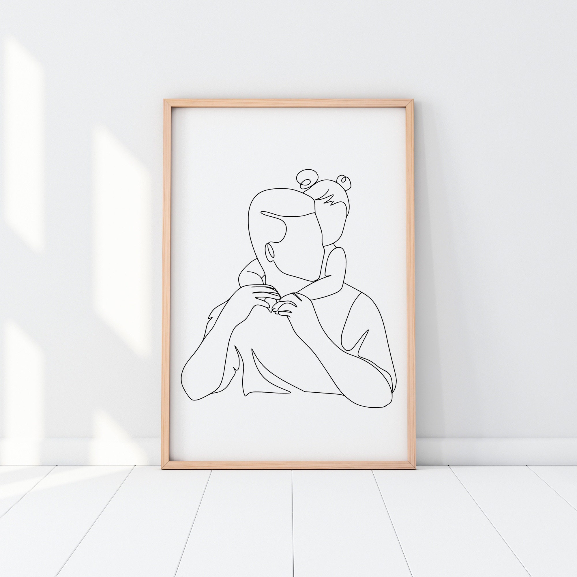 Father and Daughter Line Art, Dad and Daughter Line Drawing, Father ...