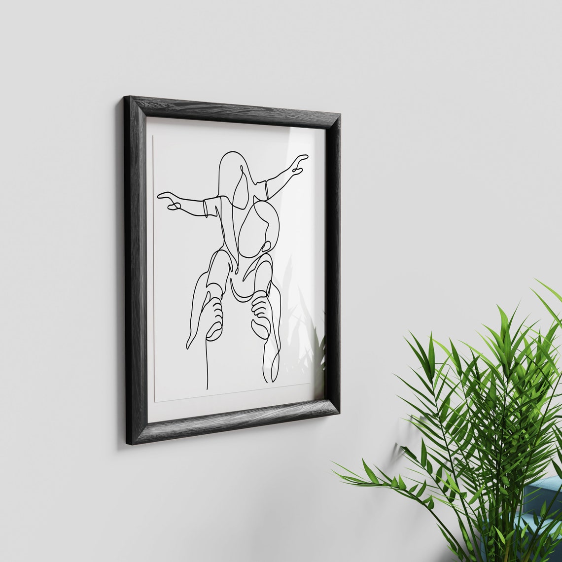 Father and Daughter Line Art, Father's Day Gifts, One Line Drawing ...