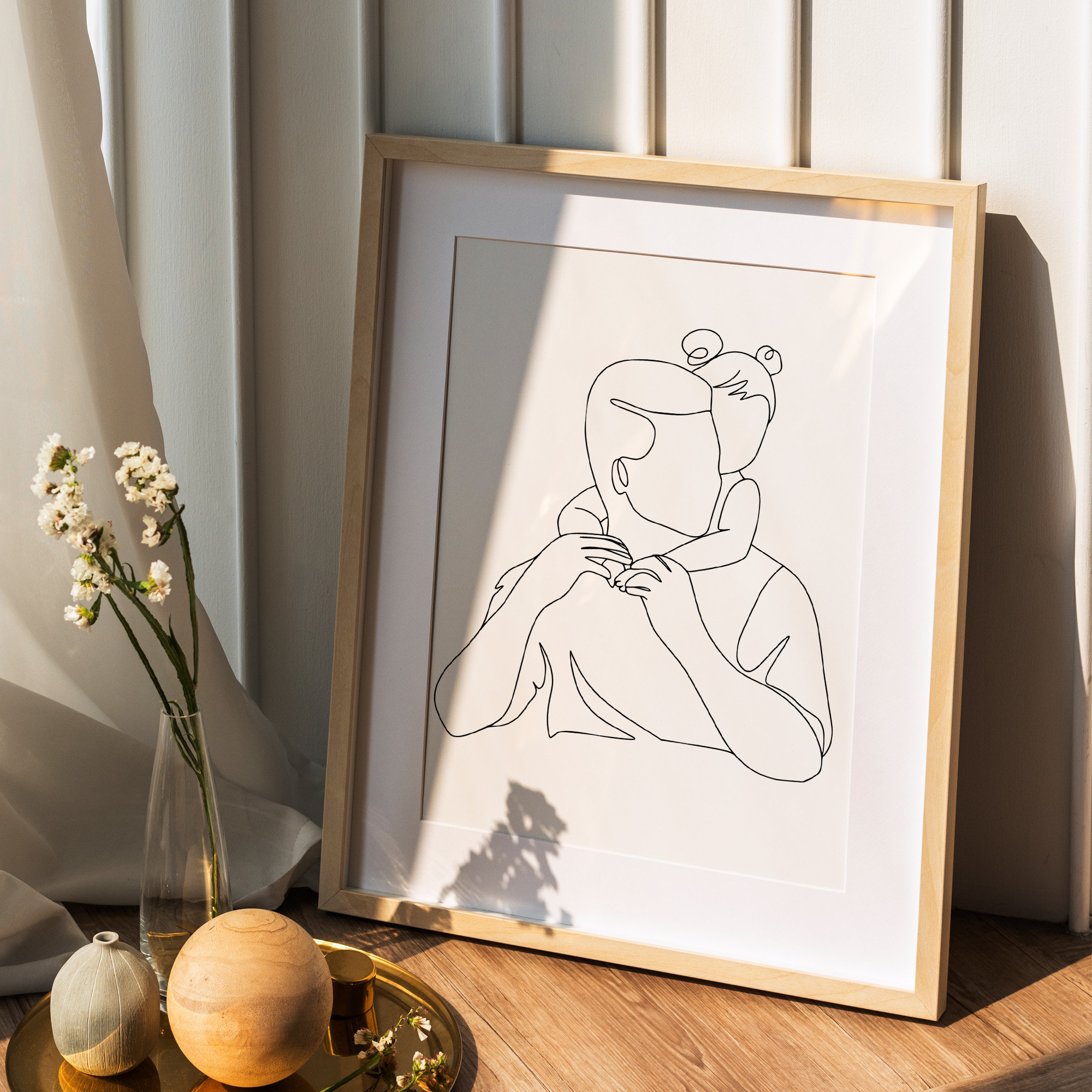 Father and Daughter Line Art, Dad and Daughter Line Drawing, Father ...