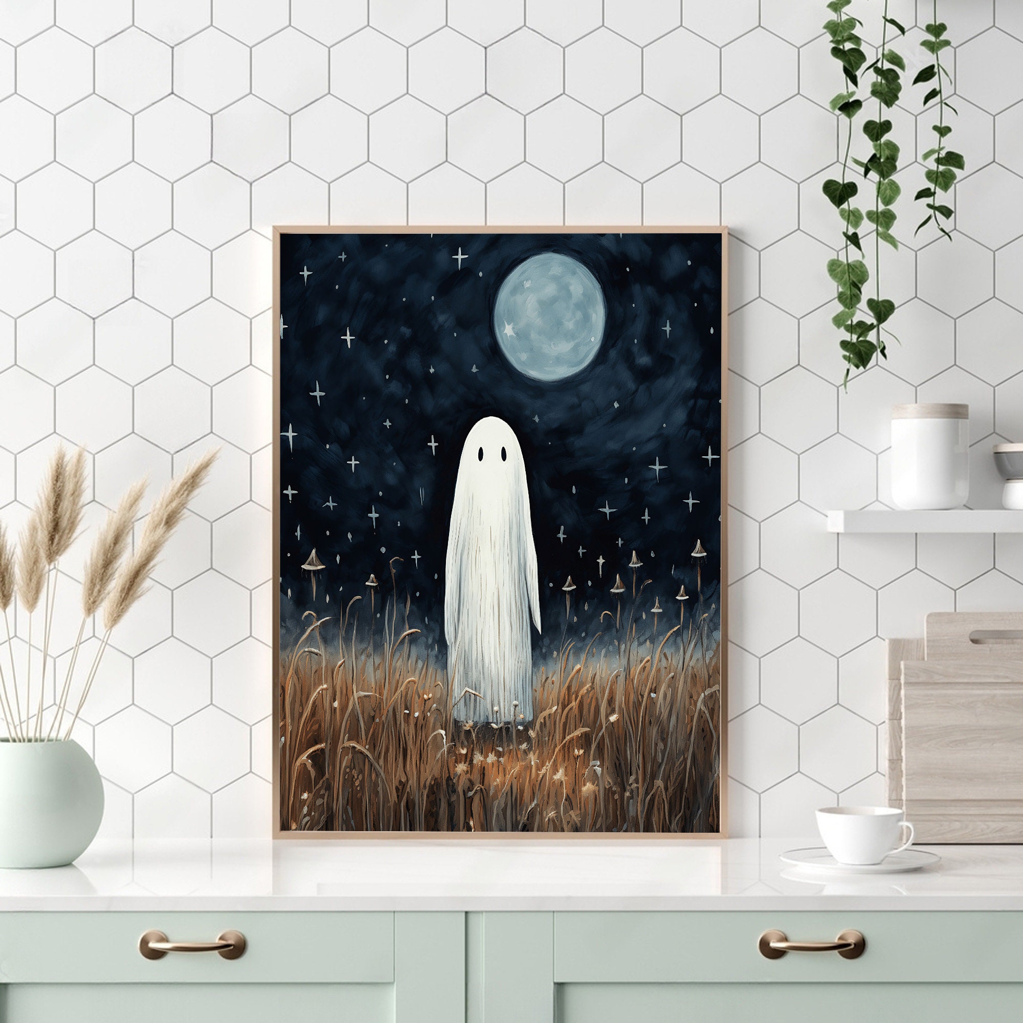 Ghosts Art Print Halloween Art Print Ghost Wall Art - Etsy
