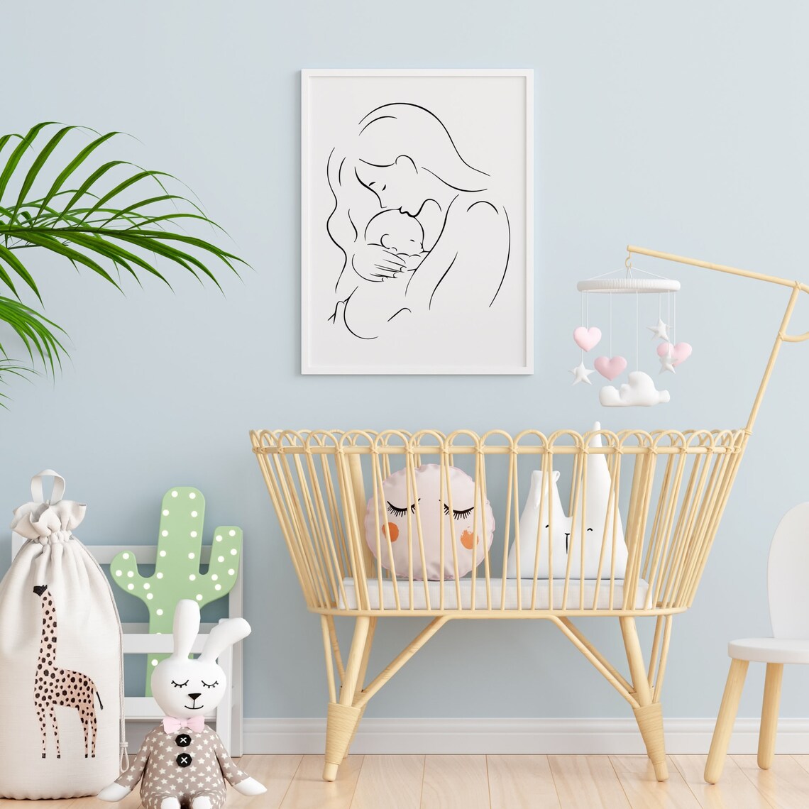Mother Holding Baby Mother and Baby Line Art Mother's - Etsy