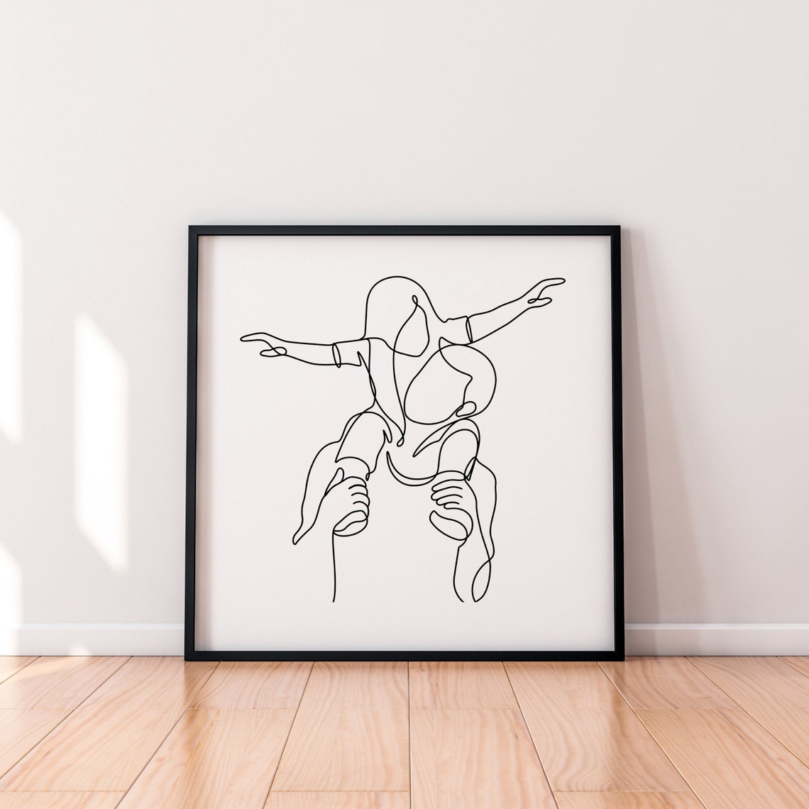 Father and Daughter Line Art, Father's Day Gifts, One Line Drawing ...