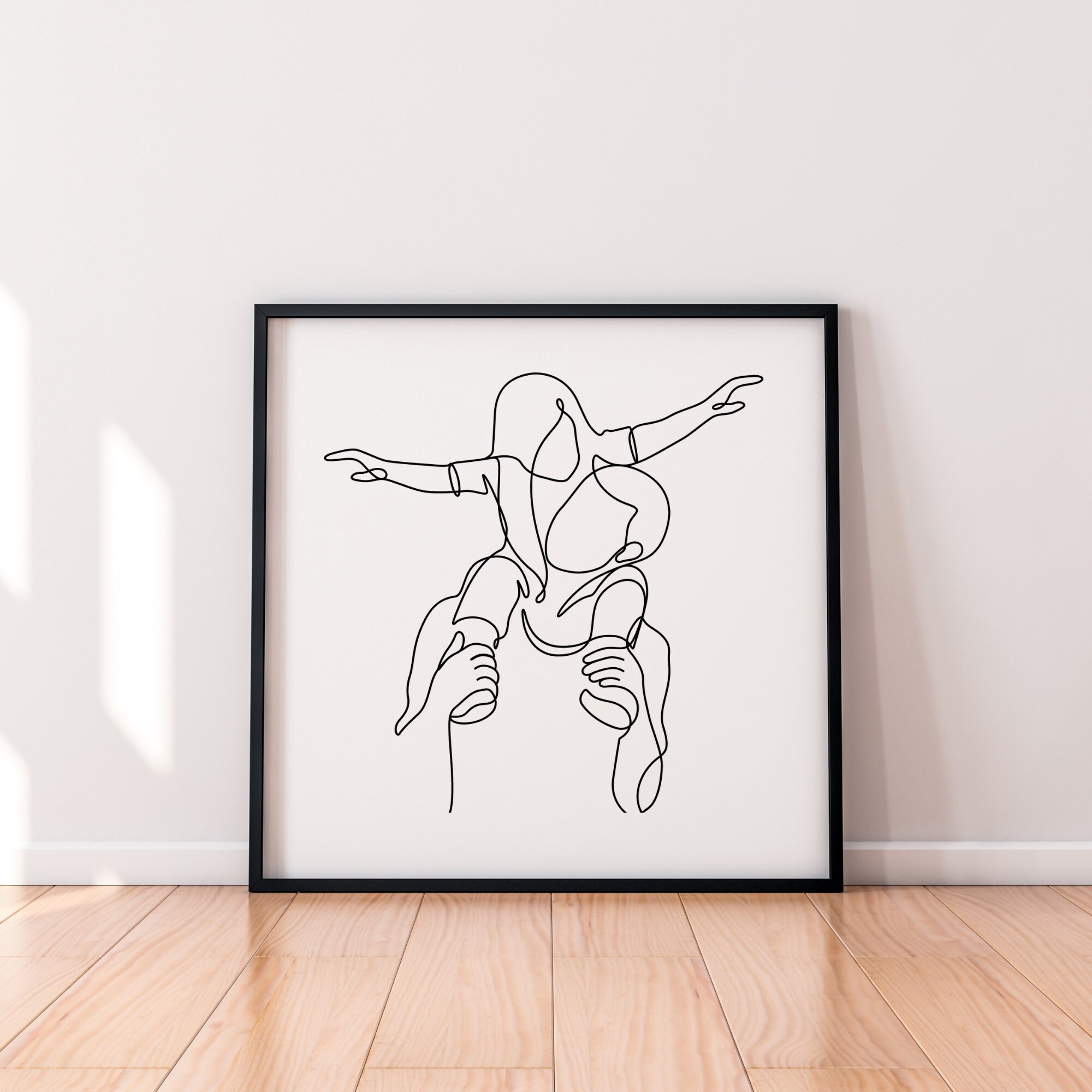 Father and Daughter Line Art, Father's Day Gifts, One Line Drawing ...