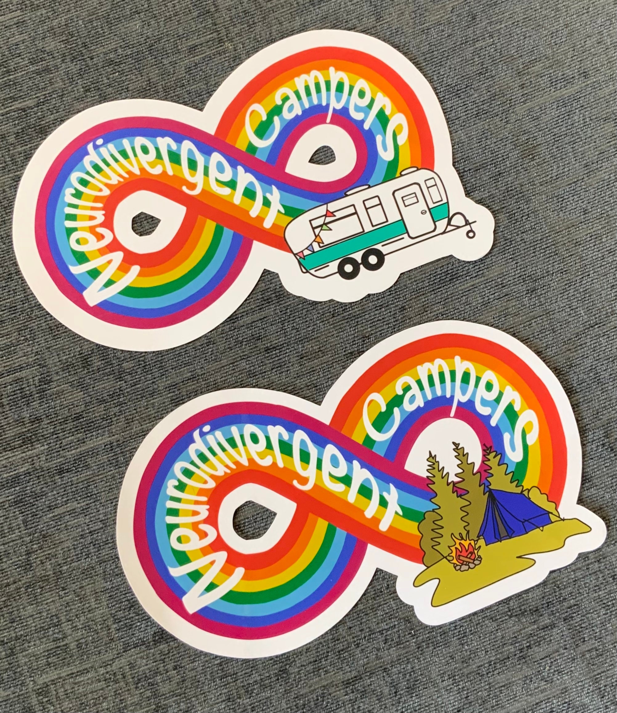 Neurodivergent Campers Stickers, Camping,a5, A4,sticker, Tent, Caravan ...