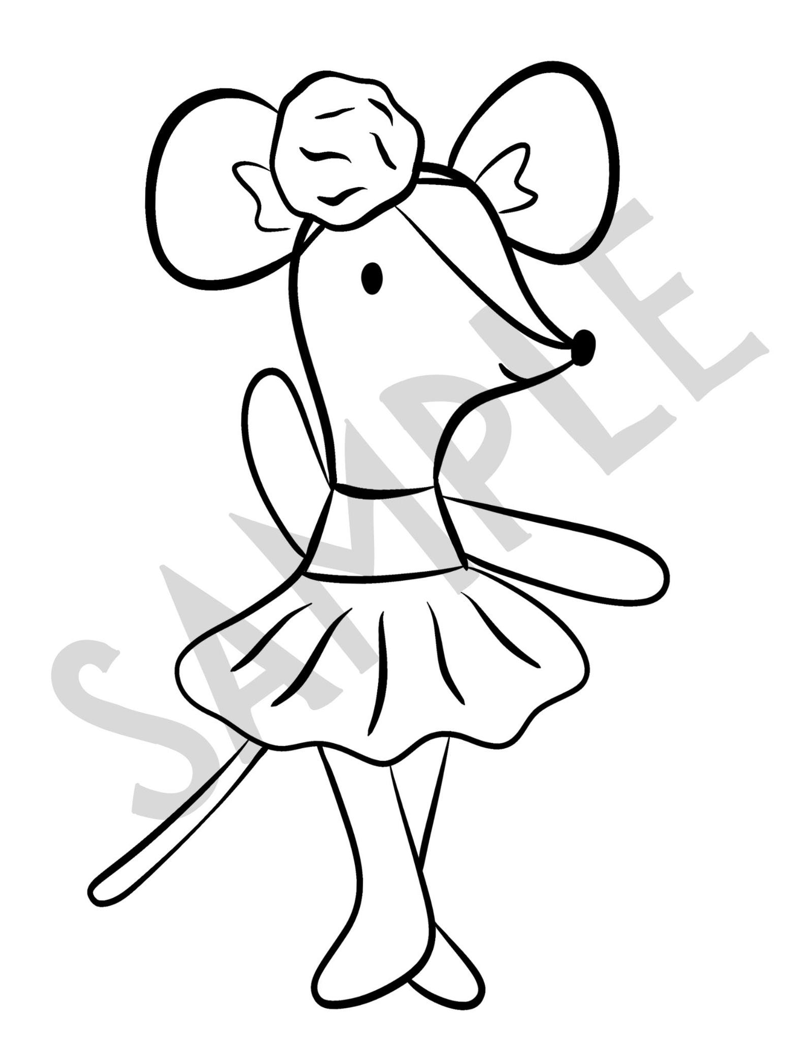 5 Coloring Pages of Ballerina Little Mice | Ballet Theme | Coloring ...