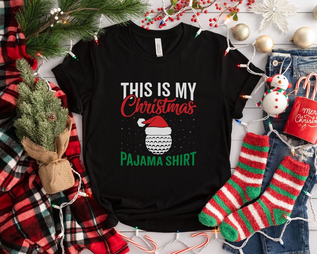Golf Christmas Pajama Shirt, Matching Pjs Christmas Golf Family Tshirt ...