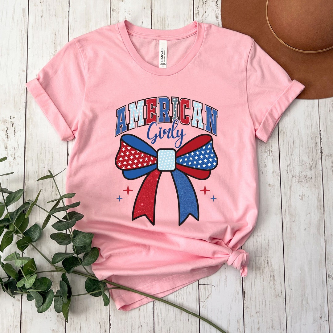 4th of July Shirt, Happy 4th of July Bow Shirt, July 4th Coquette Shirt ...