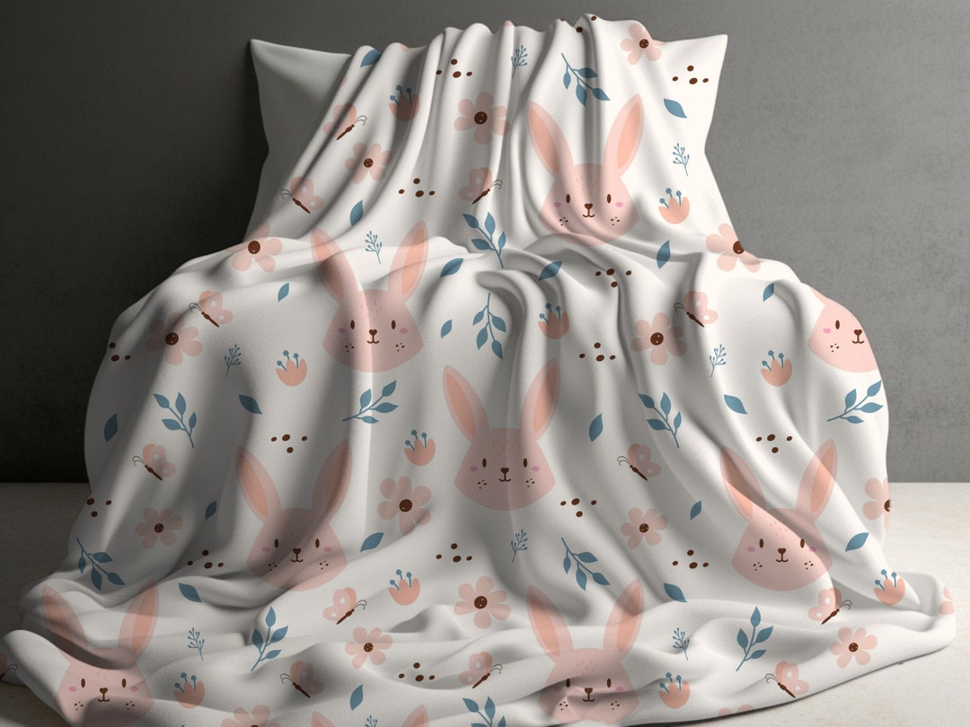 Easter Bunny Throw Blanket, Girl Easter Basket Gift, Easter Home Decor ...