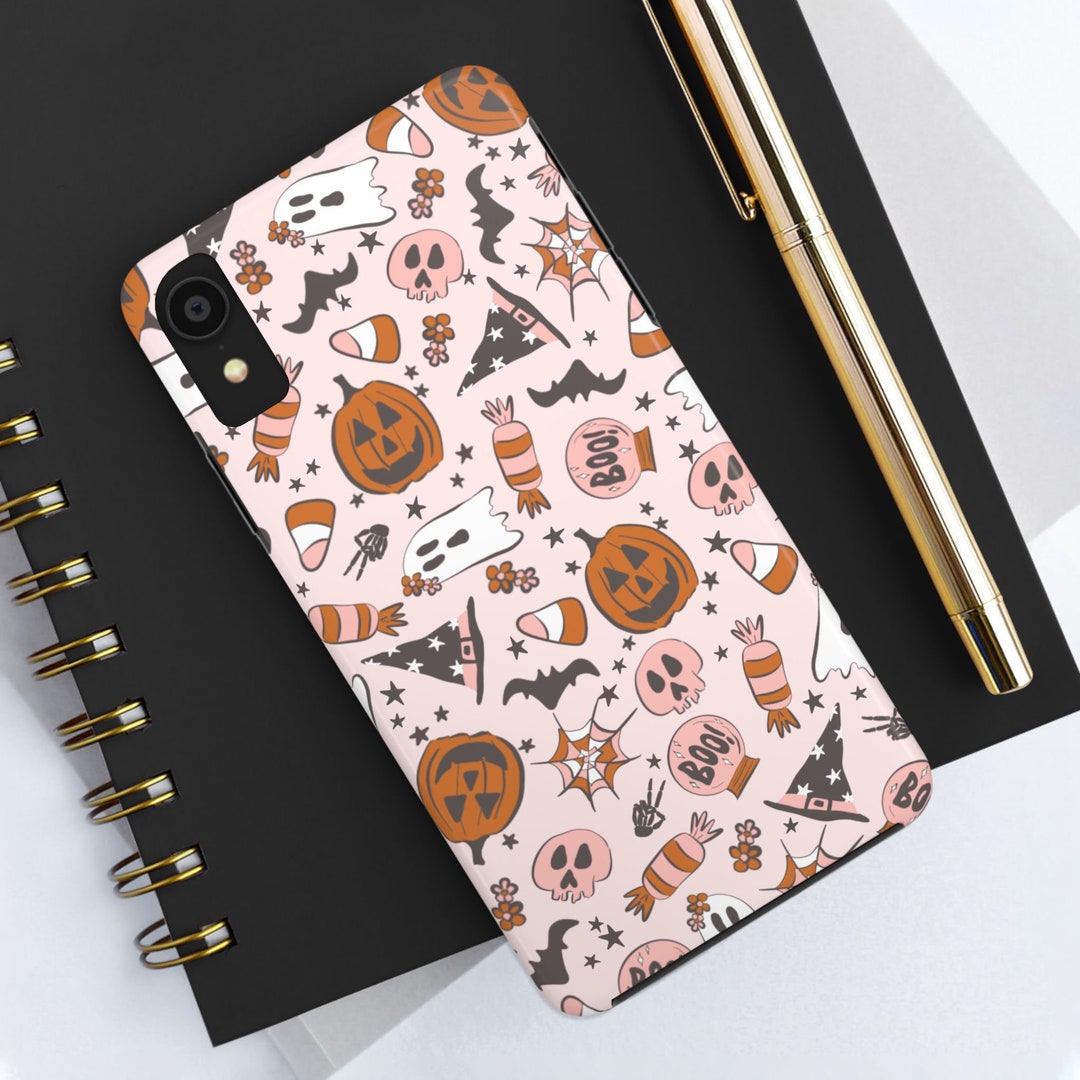 Pink Halloween Phone Case, Ghost Pumpkin iPhone Case, Halloween iPhone ...