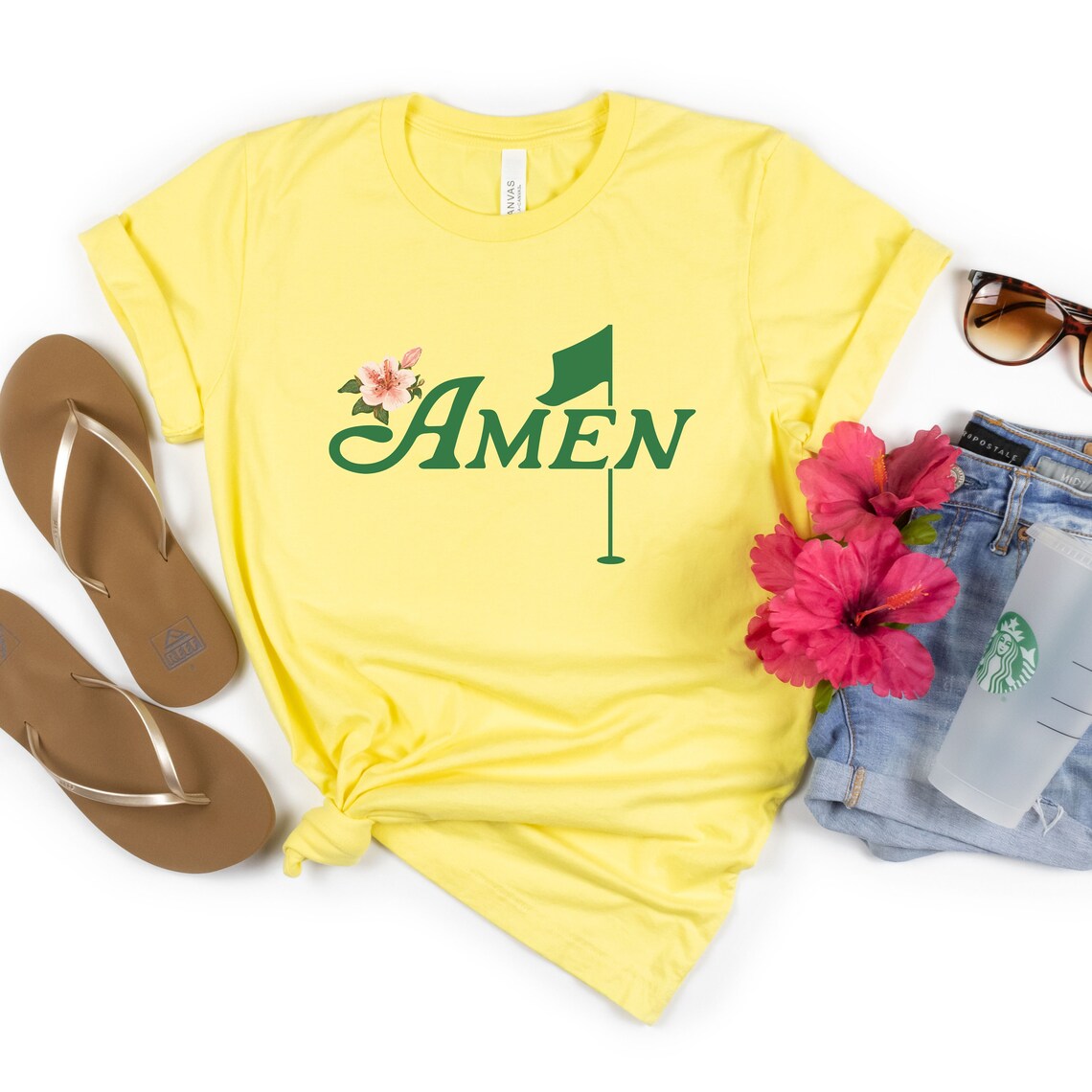 Amen Golf Shirt, Golf Azalea Tshirt, Golf Tournament Tee for Men Women ...