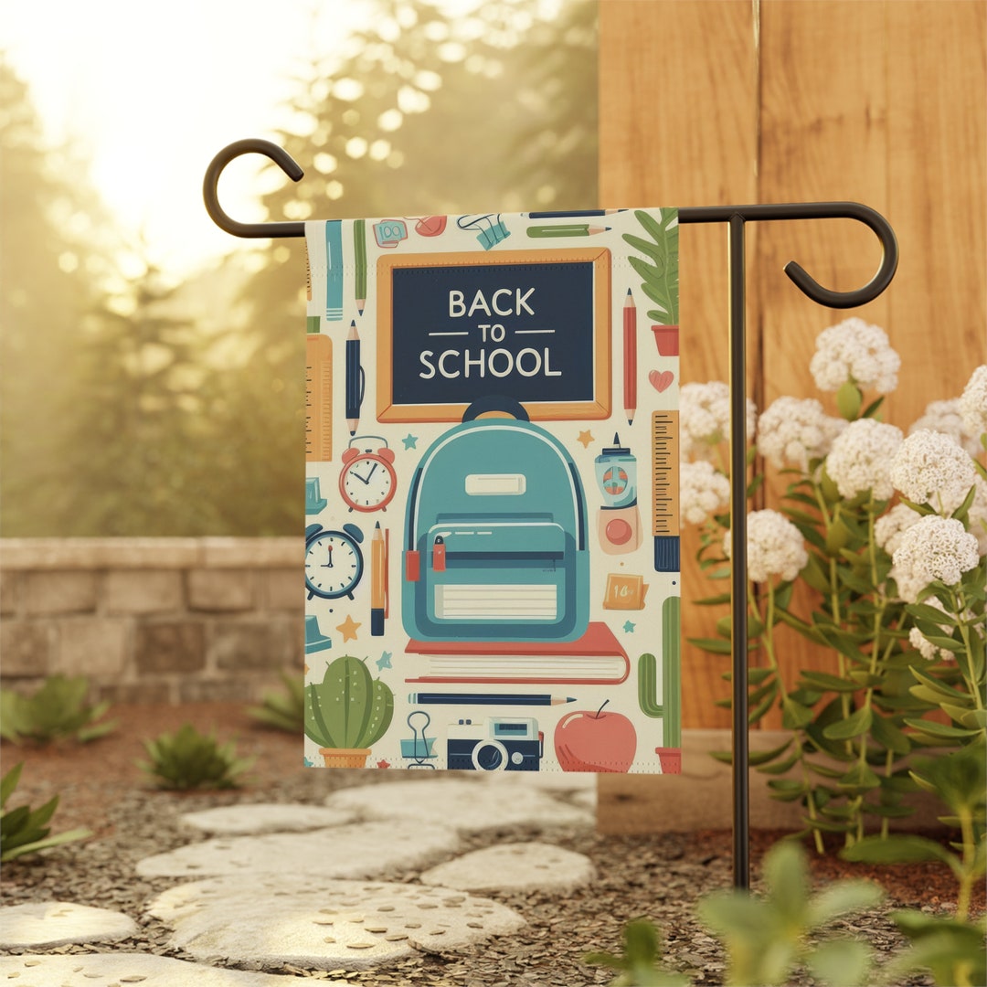 Back to School Garden Flag, Teacher Garden Flag, Classroom Garden ...