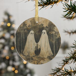 Halloween Ghost Ornament, Ghost Couple Halloween Gift, Halloween Ghost ...