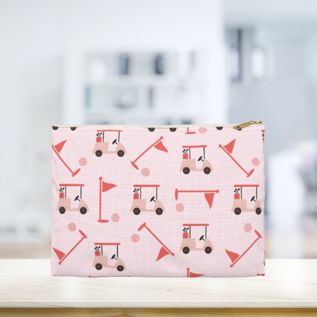 Pink Golf Accessory Pouch, Golf Club Cosmetic Bag, Girl Golf Tee Bag ...