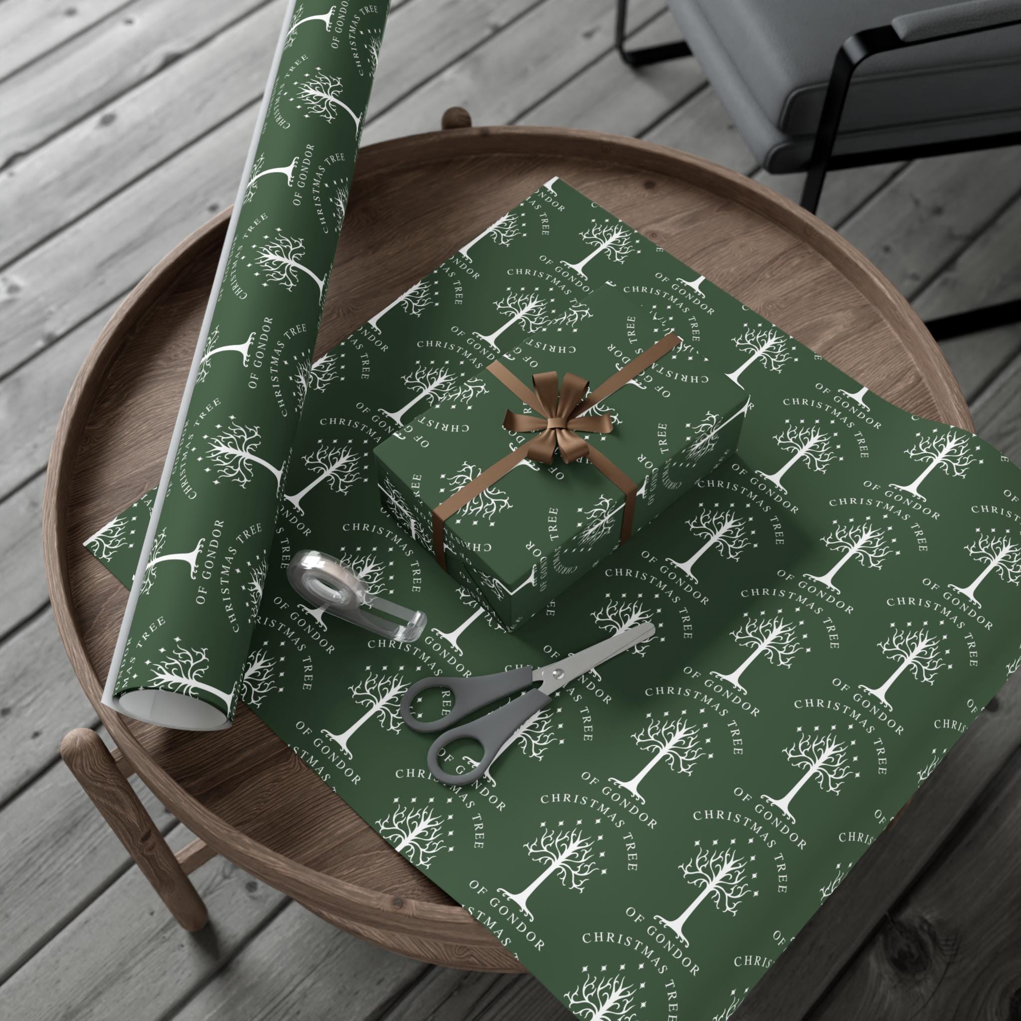 LOTR Wrapping Paper, LOTR Gift Wrap, LOTR Christmas Tree Gift Wrapping ...