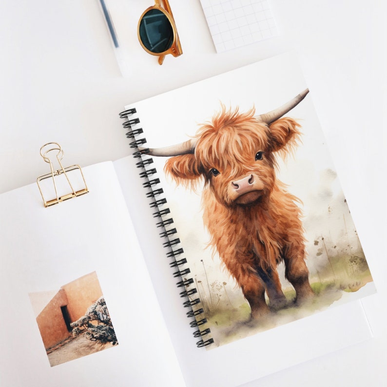 Highland Cow Spiral Notebook, Highlander Cow Gift for Her, Unique Cute ...