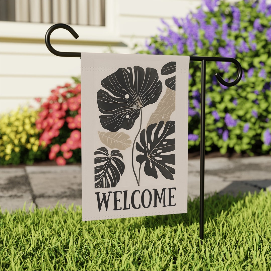 Boho Welcome Garden Flag, Flower Garden Flag, Welcome Flower Outdoor ...
