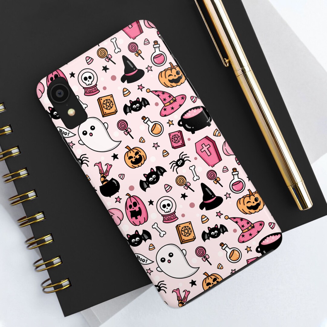Pink Halloween Phone Case, Ghost Pumpkin iPhone Case, Halloween iPhone ...