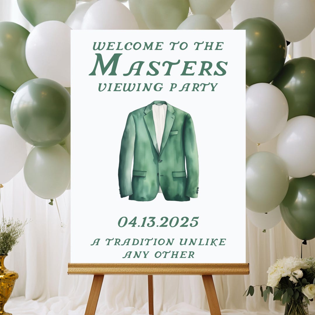 Masters Golf Viewing Party Sign Custom Golf Birthday Welcome Sign Golf ...