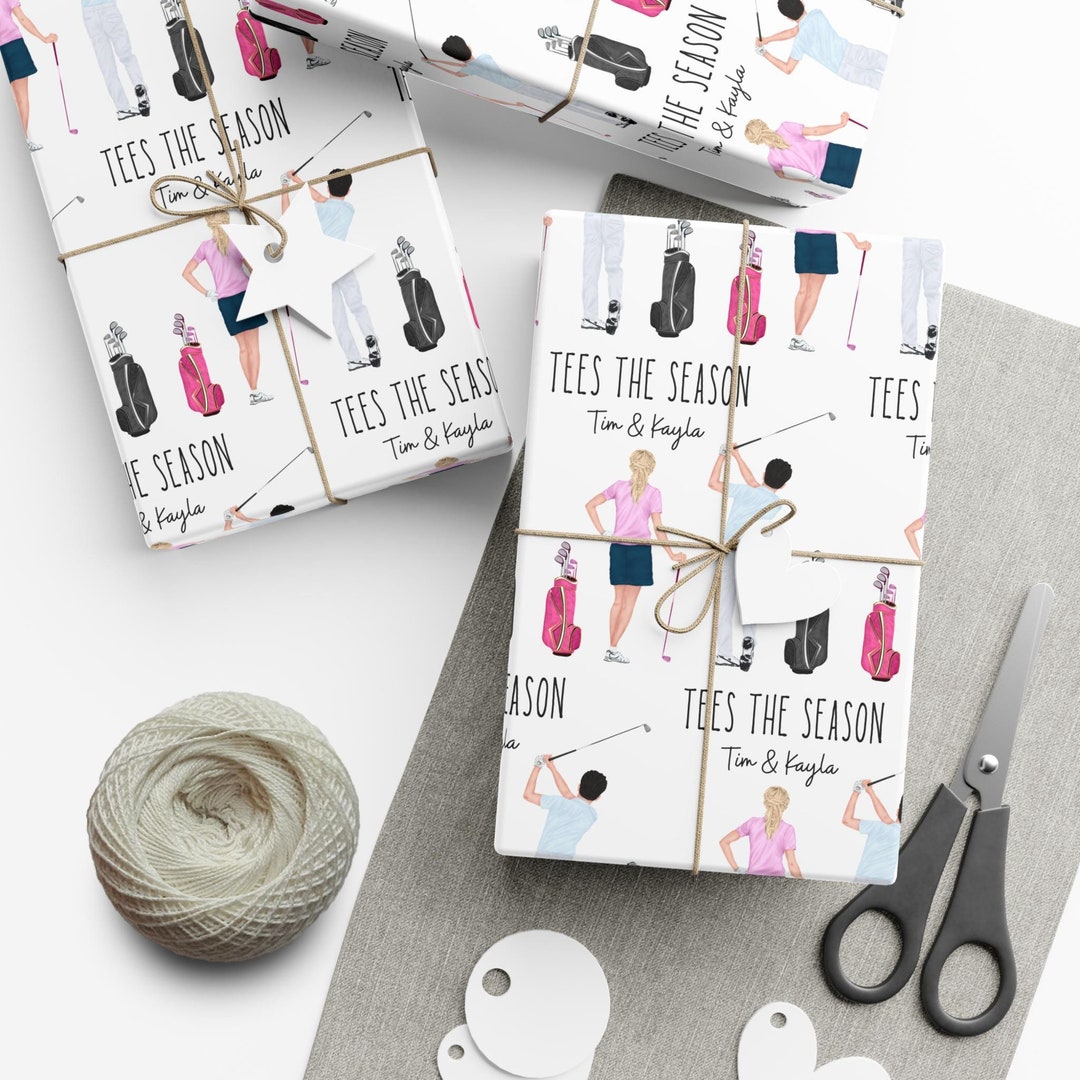 Custom Golf Christmas Wrapping Paper, Custom Golf Gift Wrap, Golfer ...