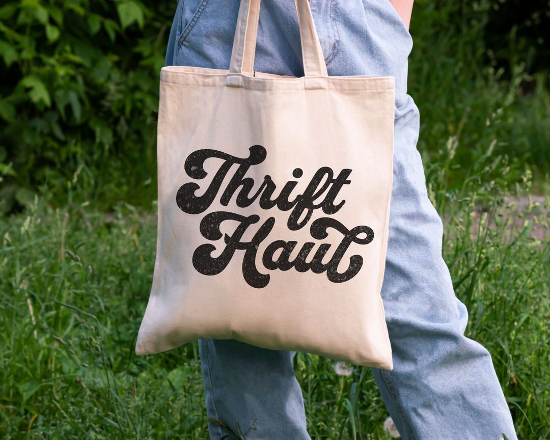 Retro Thrift Haul Tote Bag, Thrift Shopping Tote, Thrift Lover Gift ...