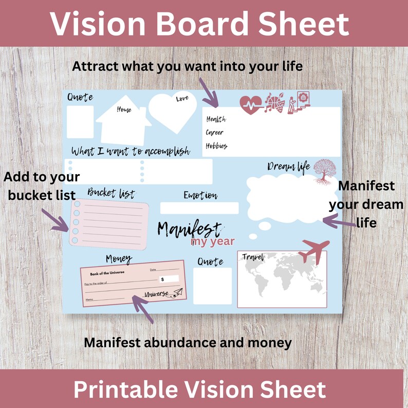 2026 Vision Board Bundle: Law of Attraction, Affirmation Cards ...