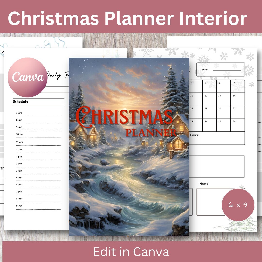 Christmas Planner Interior - Planner, Journal, Amazon KDP, Canva ...