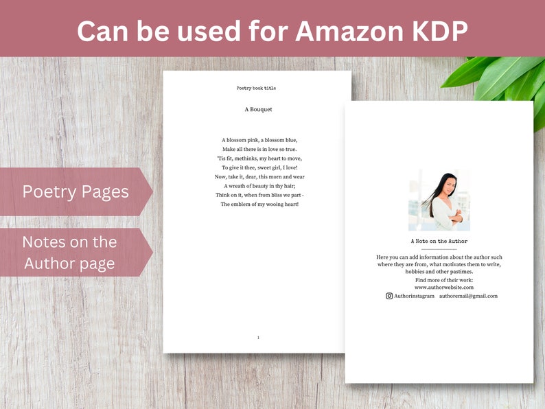 Poetry Book Canva Template: 6x9 Journal, Notebook (digital Download ...