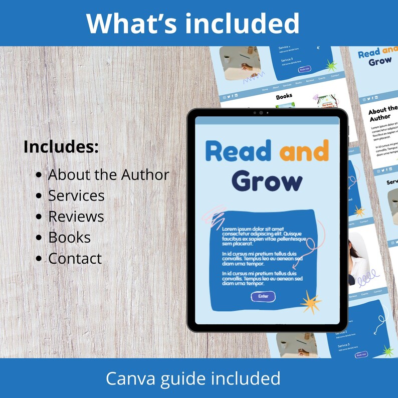 Children's Author Canva Website Template | Editable Website for Kidlit ...