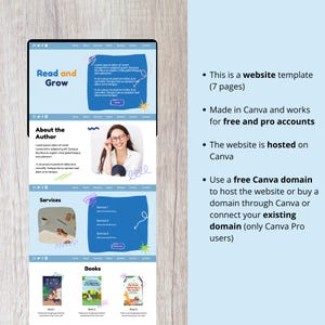 Children's Author Canva Website Template | Editable Website for Kidlit ...